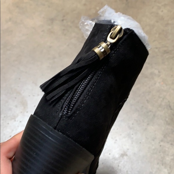 Shoes | Black Montana Western Tassels Stitch Bootie | Poshmark
